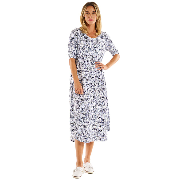 Marlene Bamboo Dress - Snow Leopard – Not Plain Jane Living